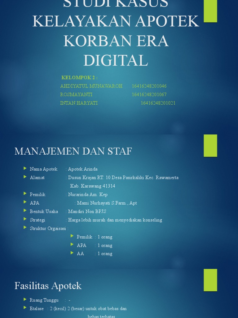 Studi Kasus Kelayakan Apotek | PDF