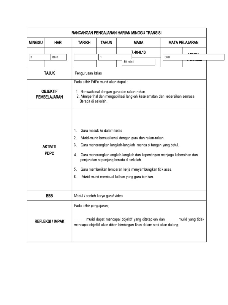 RPH Transisi 1.3.21 | PDF