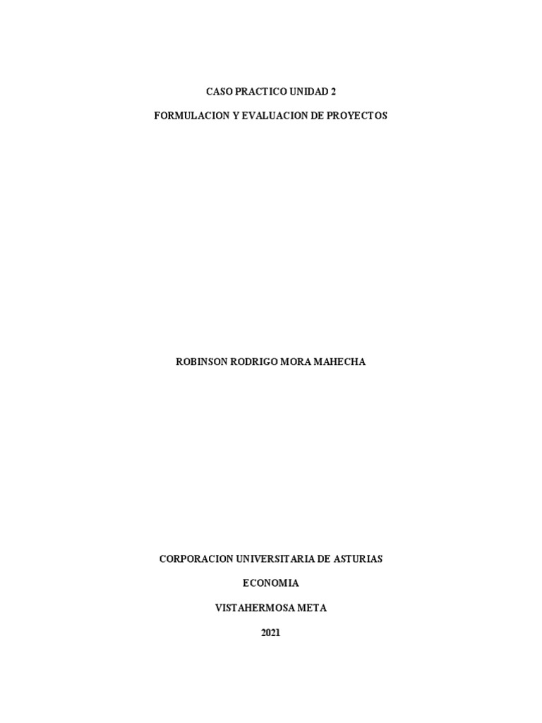 Formulacion y Evaluacion de Proyectos C2 | PDF | Gestión de proyectos ...