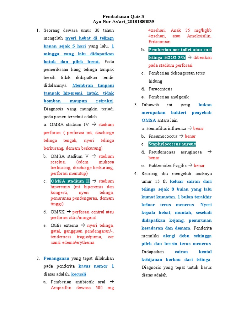 Pembahasan Kuis 3 - Ayu Nur As'ari - 20181880035 | PDF