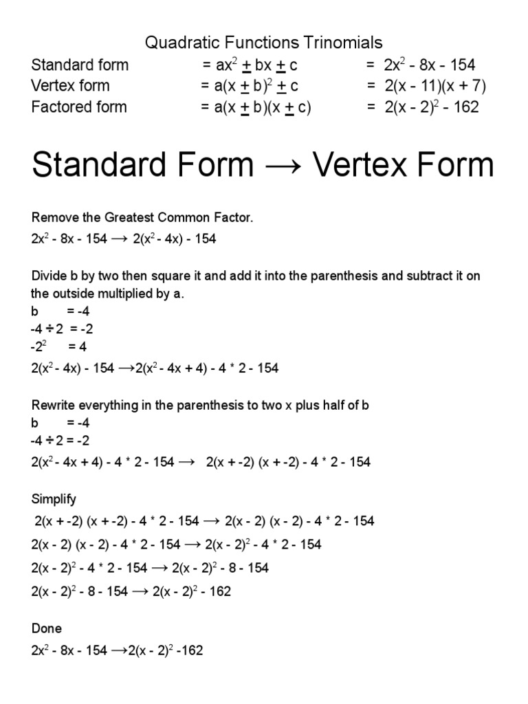Quadratic Functions Trinomials | PDF | Quadratic Equation | Equations