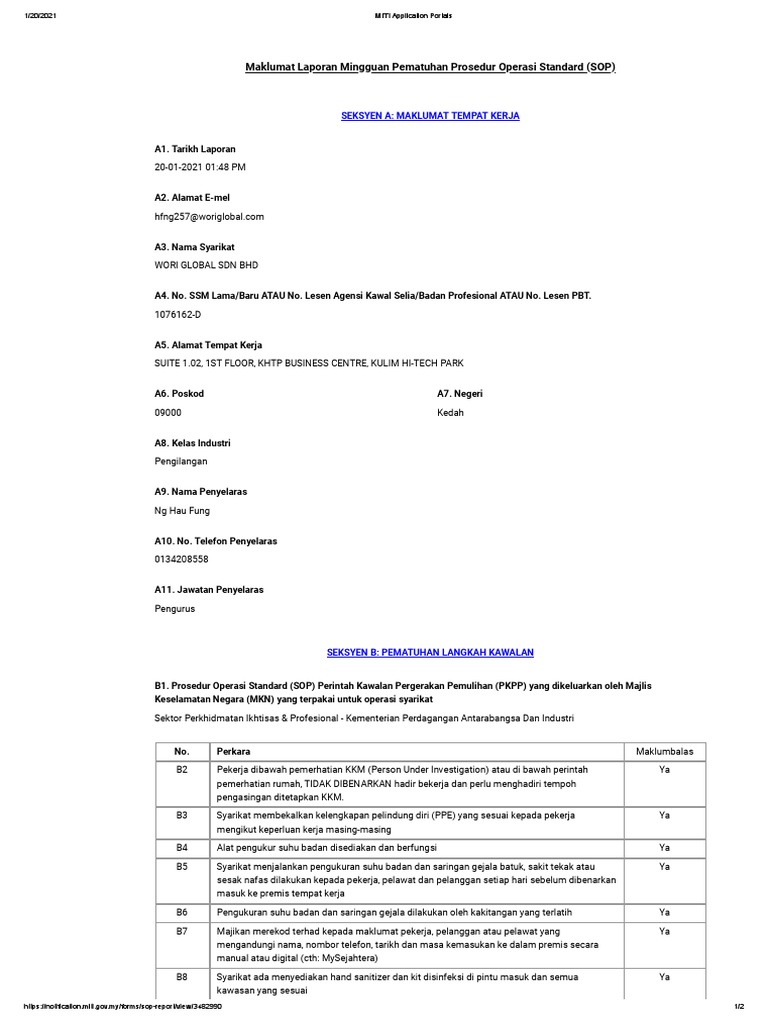 MITI Application Portals | PDF
