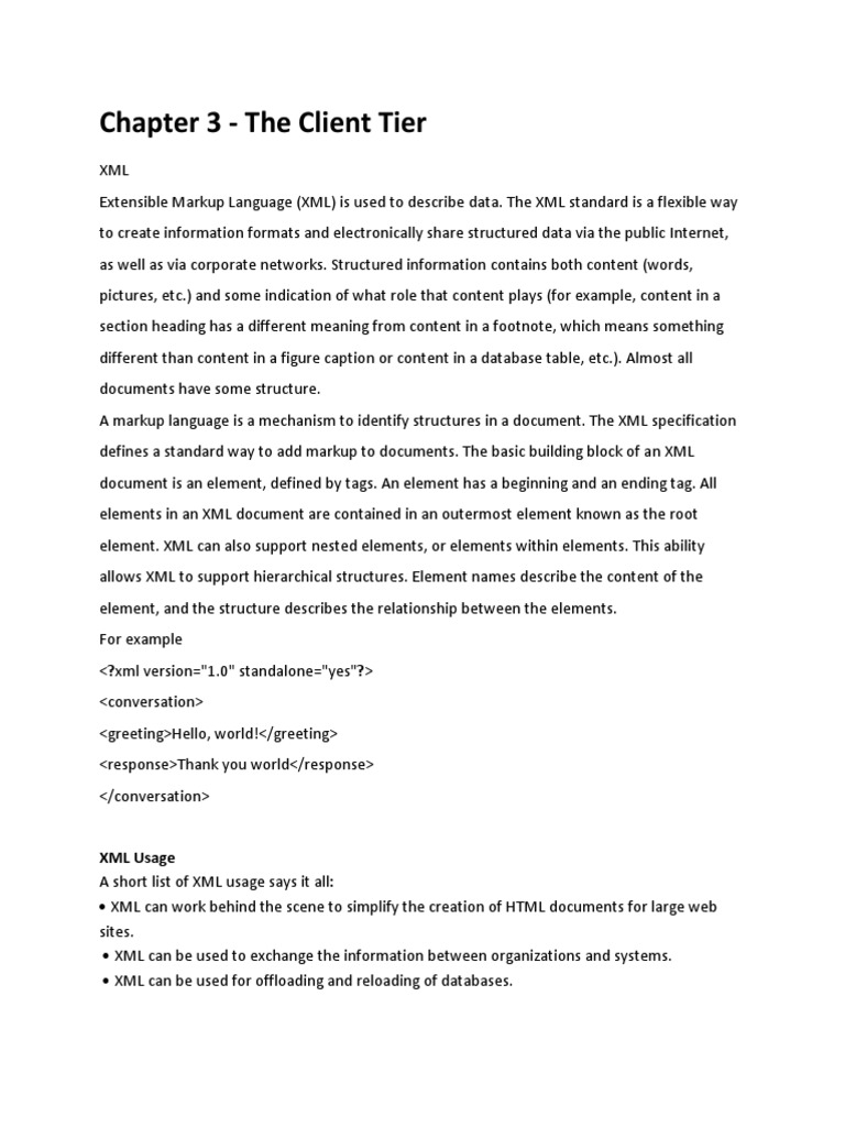 Chapter 3-The Client Tier | Download Free PDF | Xml Schema | Xml
