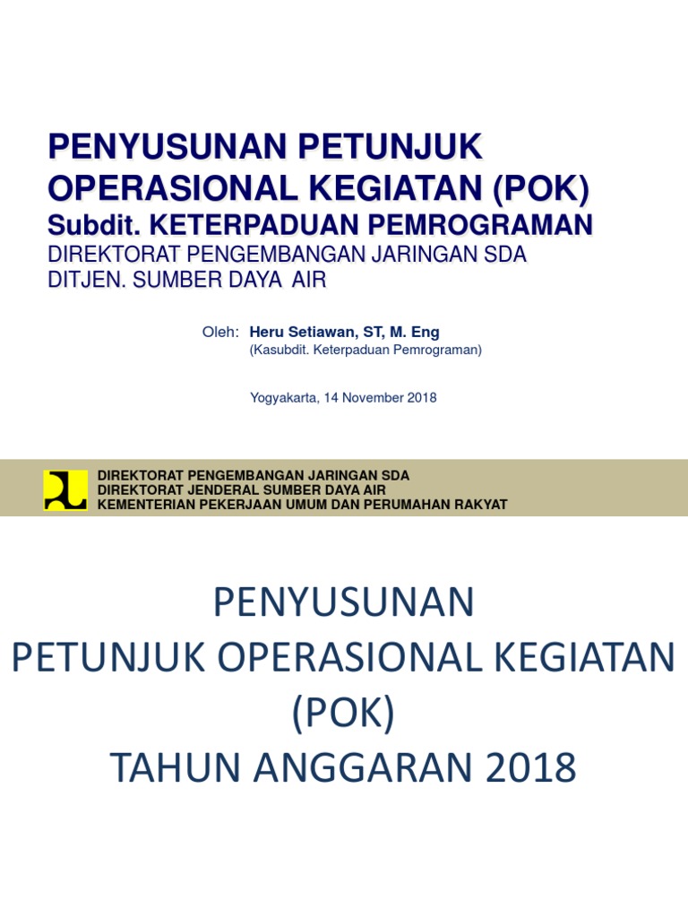 Petunjuk Operasional Kegiatan 2018 | PDF