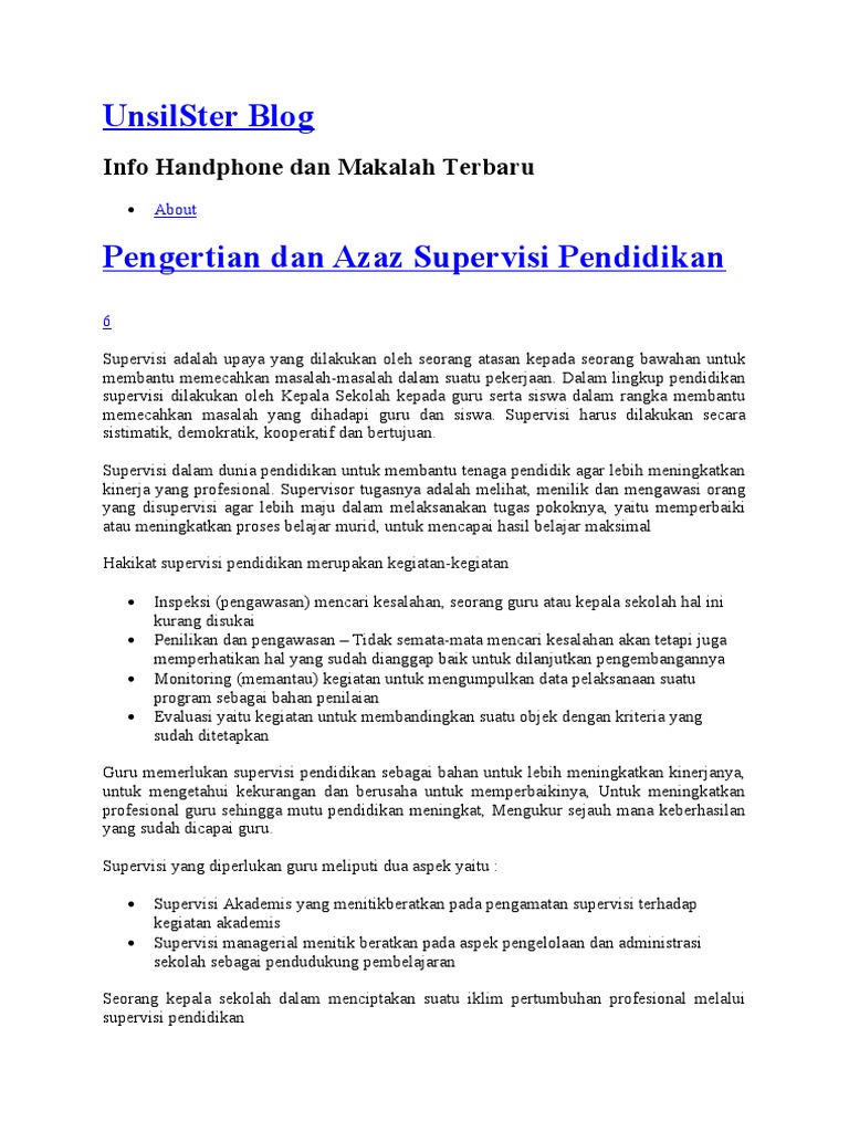 Azas Supervisi | PDF