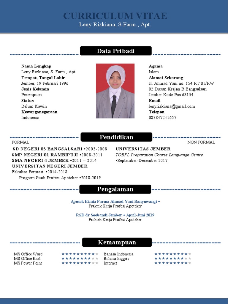 Curriculum Vitae: Data Pribadi | PDF