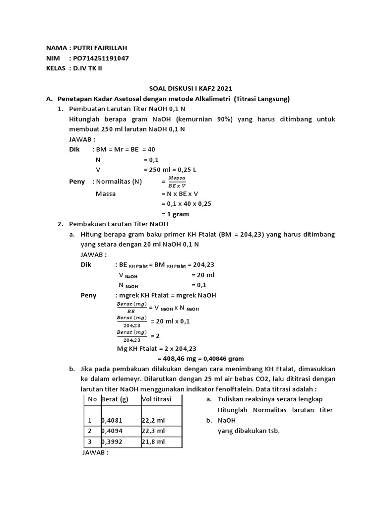 Kimia Analis Farmasi II (Soal Jawab) | PDF
