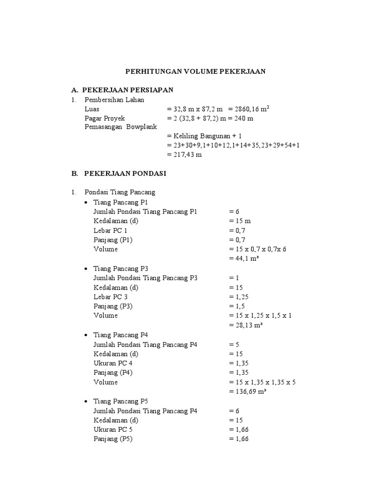 Perhitungan Volume