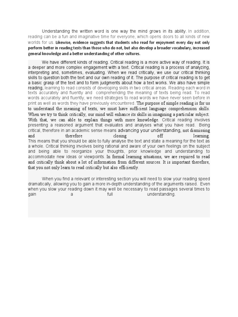 Understanding The Written Word Is One Way The Mind Grows in Its Ability ...