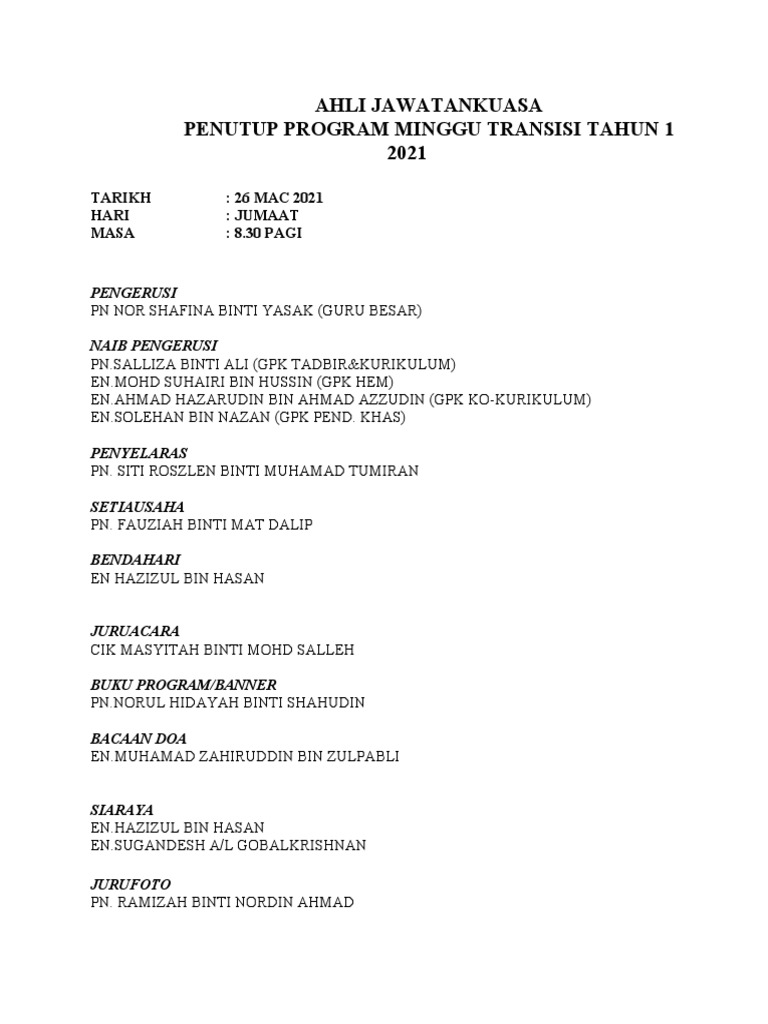 Ajk Penutup Transisi | PDF