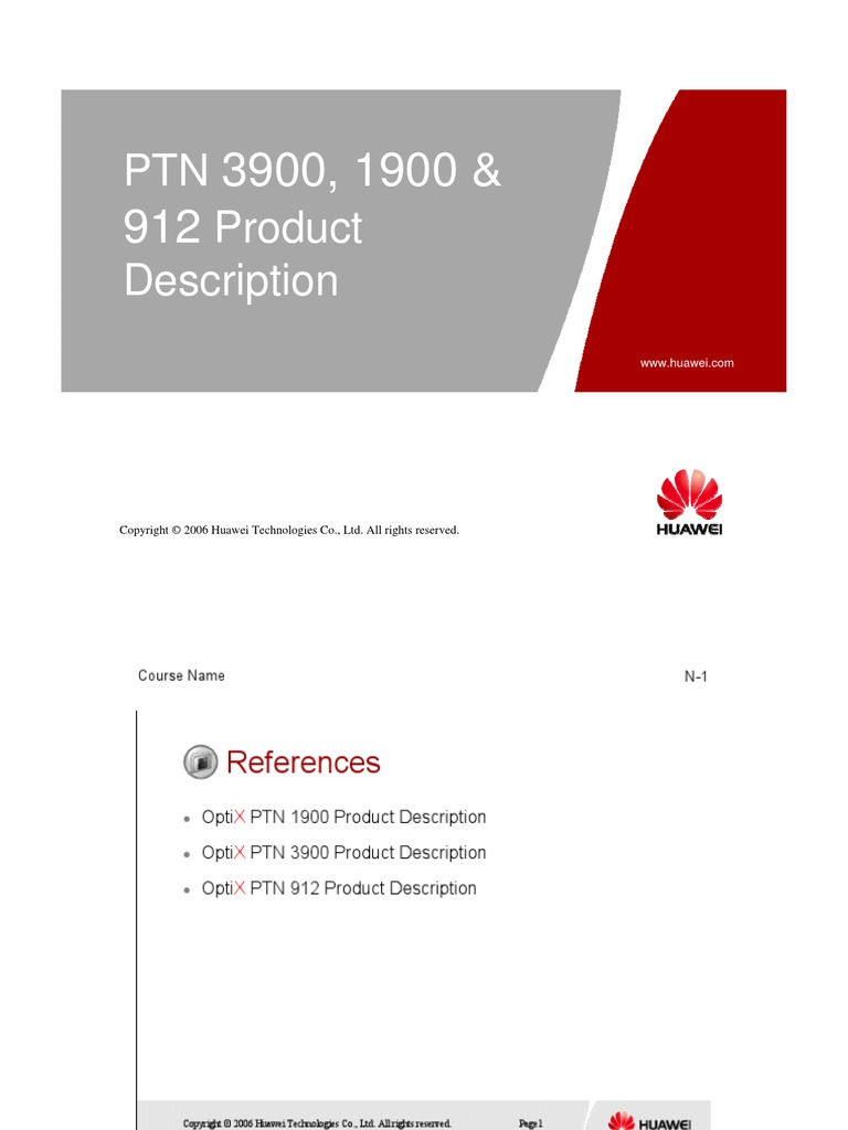 PTN 3900 1900 912 - Product Description Optix | PDF | Asynchronous ...