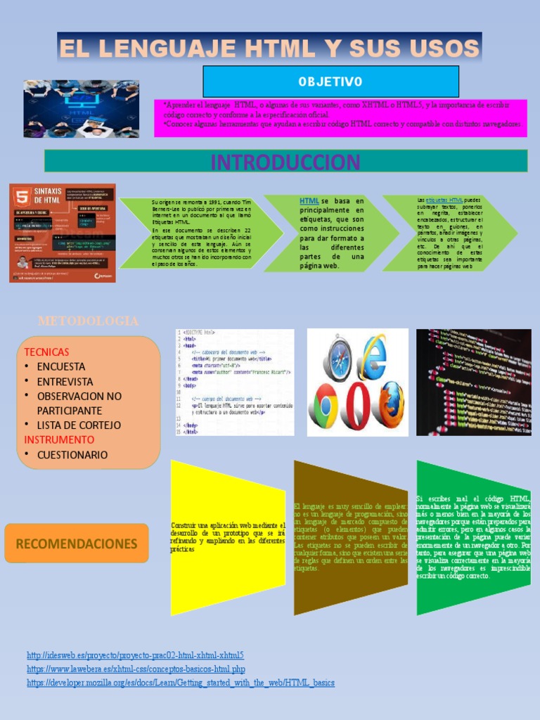El Lenguaje HTML y Sus Usos | PDF | HTML | Ingeniería de software