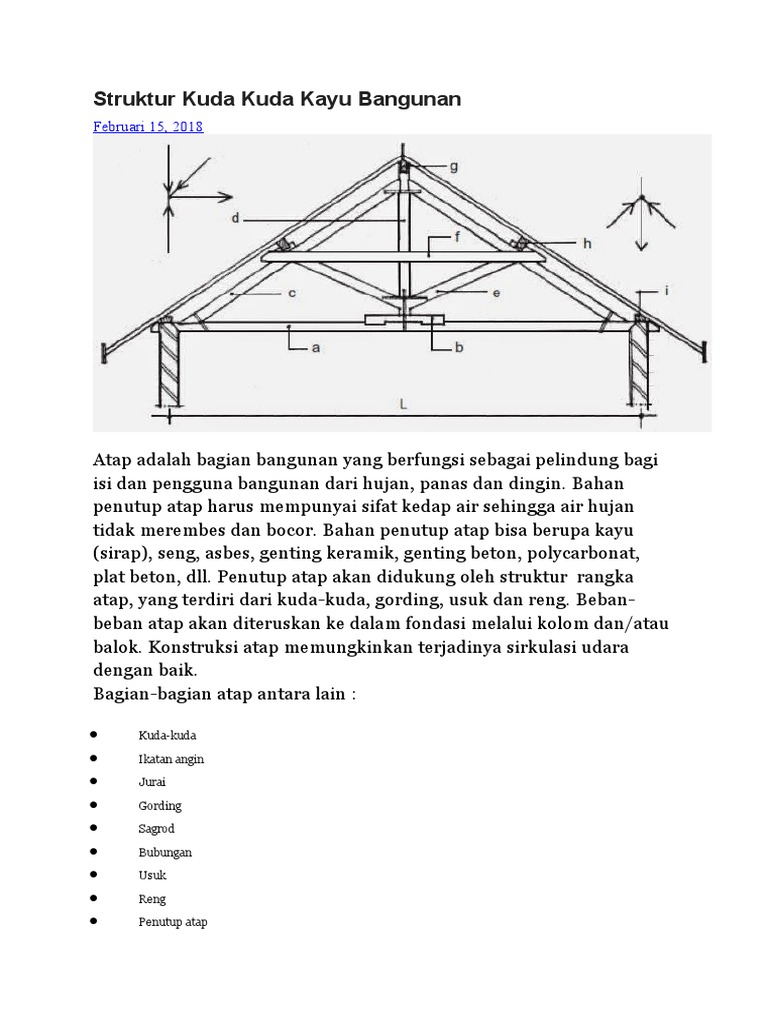 Struktur Kuda Kuda Kayu Bangunan | PDF