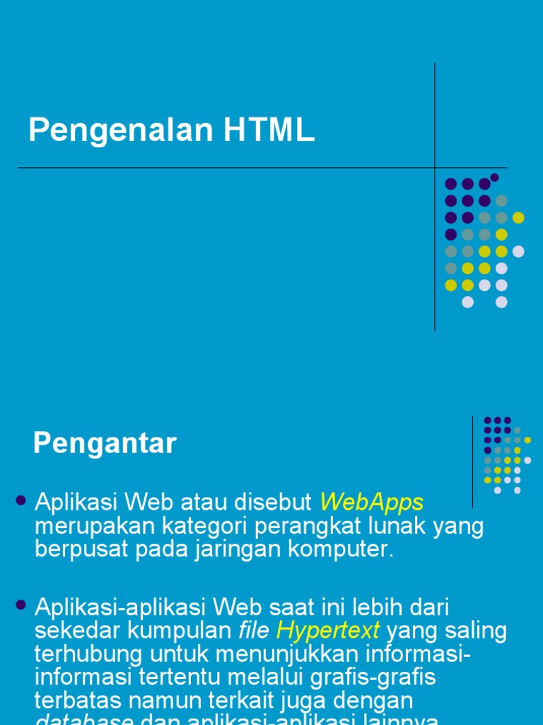Pengenalan Dasar HTML untuk WebApps | PDF | Komputer