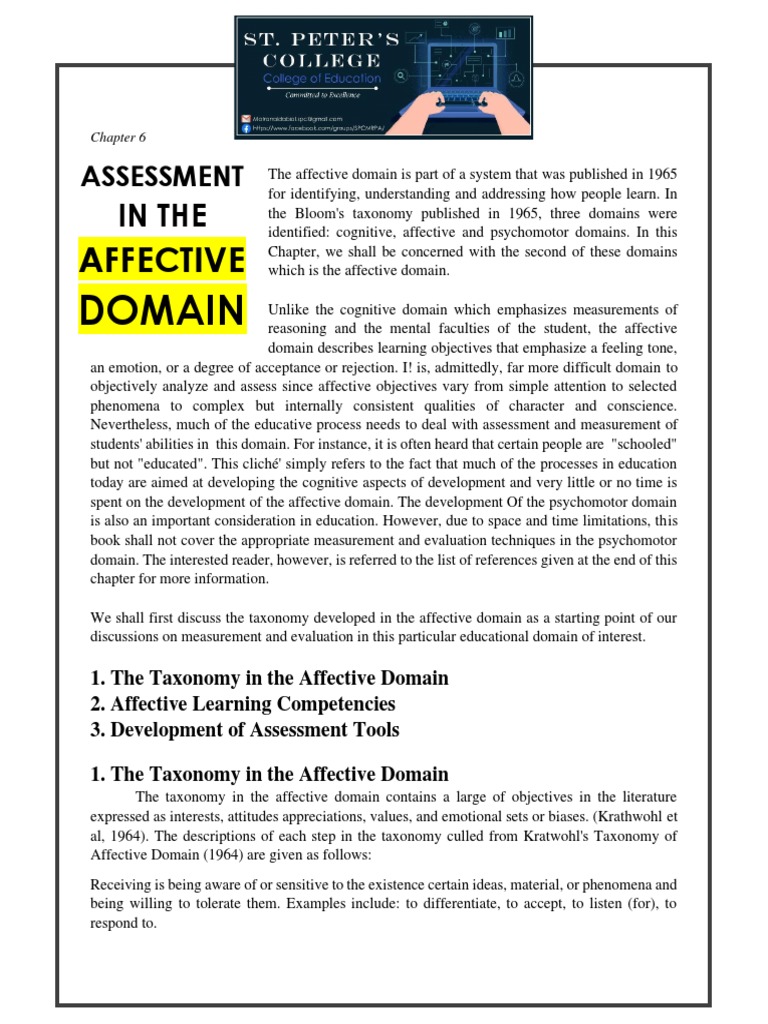 Domain: Affective | PDF | Attitude (Psychology) | Motivation