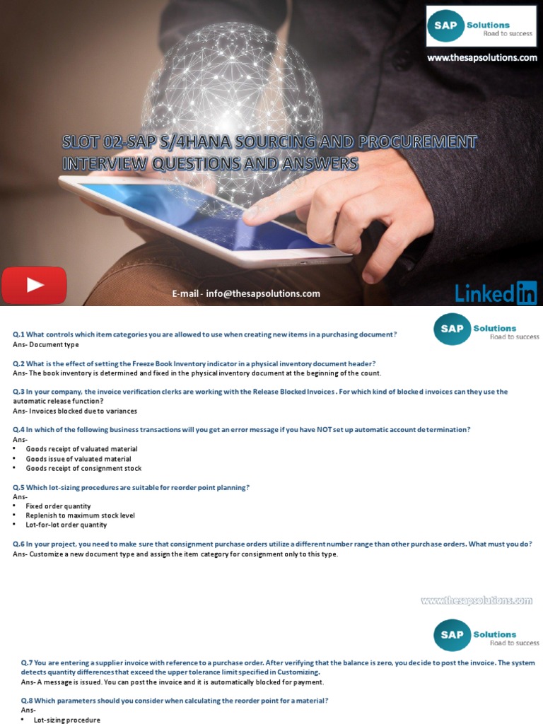 SAP S/4HANA Procurement Interview Guide | PDF | Invoice | Receipt