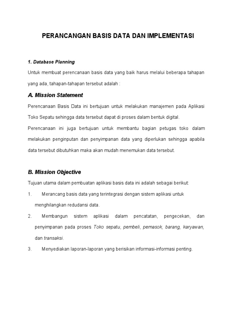 DATABASE DESAIN DAN IMPLEMENTASI | PDF