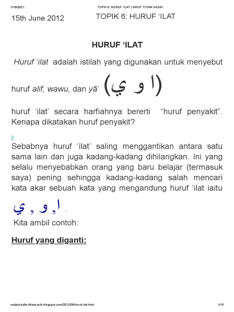 Topik 6 - Huruf Ilat - Grup Titian Kasih | PDF