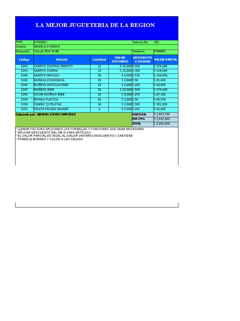 Factura Brayan Steven Martinez | PDF