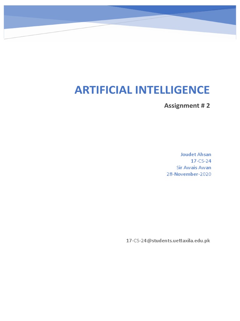 Artificial Intelligence Assignment | PDF | Deep Learning | Artificial ...