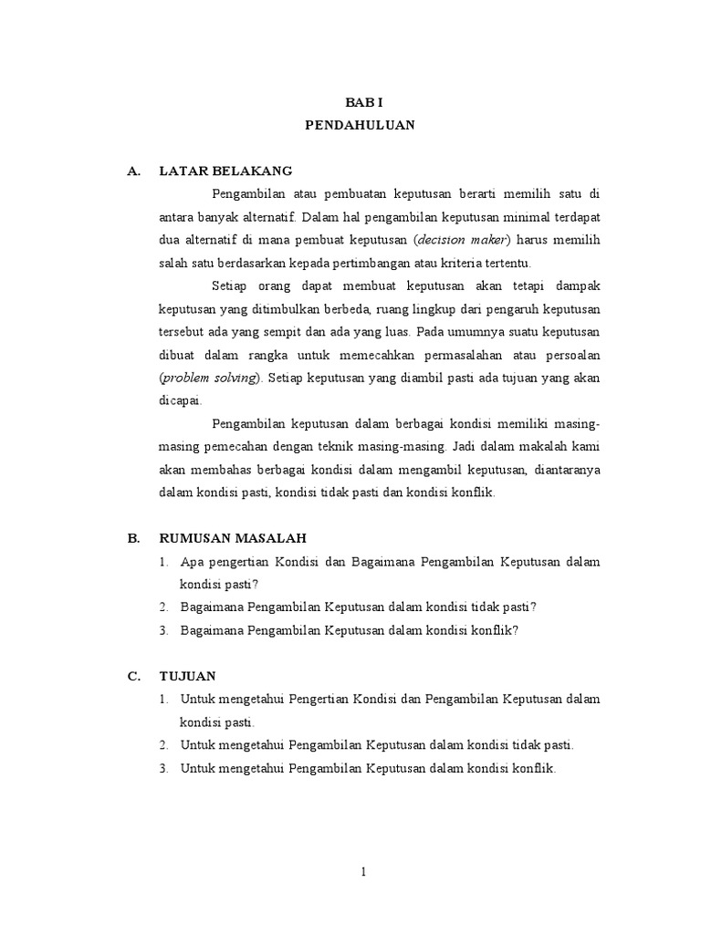 Pengambilan Keputusan Dalam Berbagai Kon | PDF