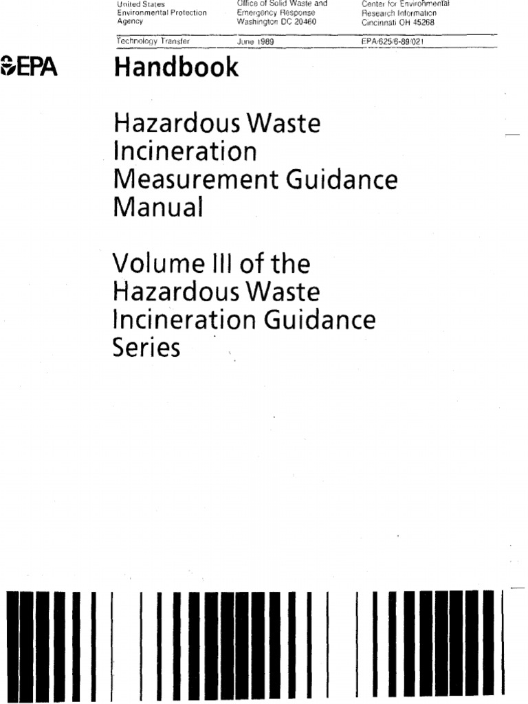 Hazardous Waste Incineration Manual | PDF | Hazardous Waste | Resource ...