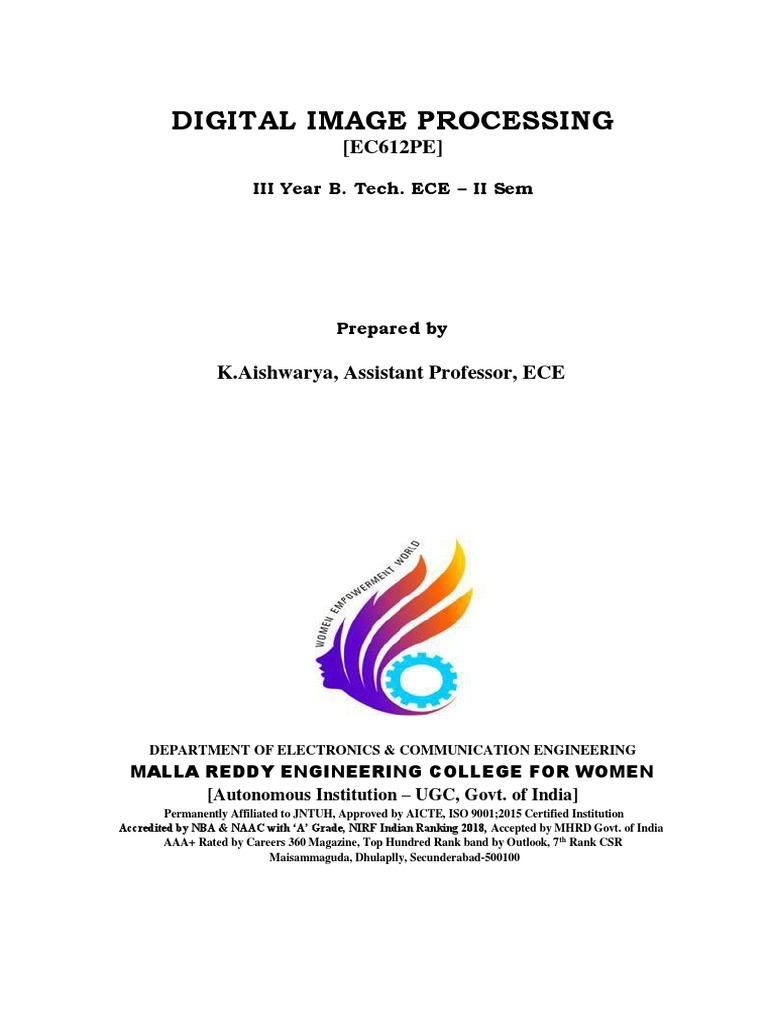 Digital Image Processing Techniques | PDF | Data Compression | Discrete Fourier Transform