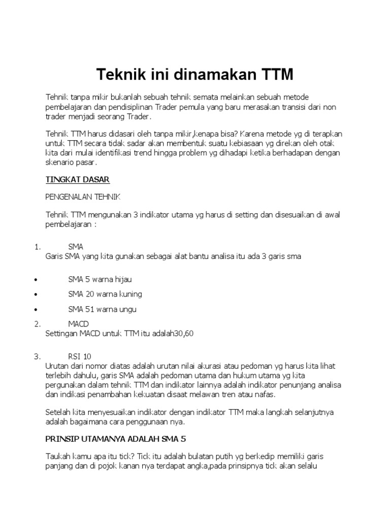 Teknik TTM untuk Trader Pemula | PDF