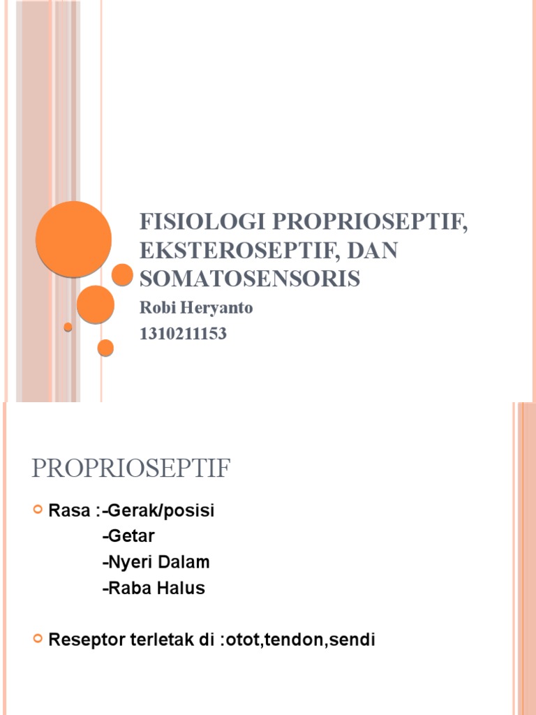 Proprioseptif dan Eksteroseptif dalam Fisiologi | PDF