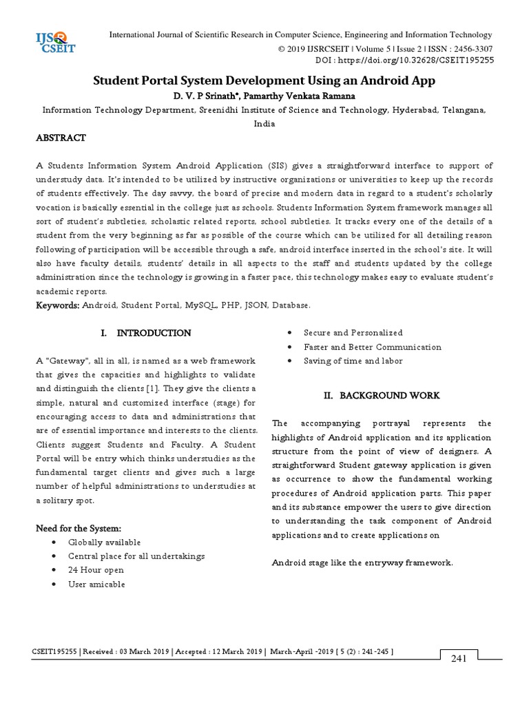 Student Portal System Development Using An Android App | PDF ...