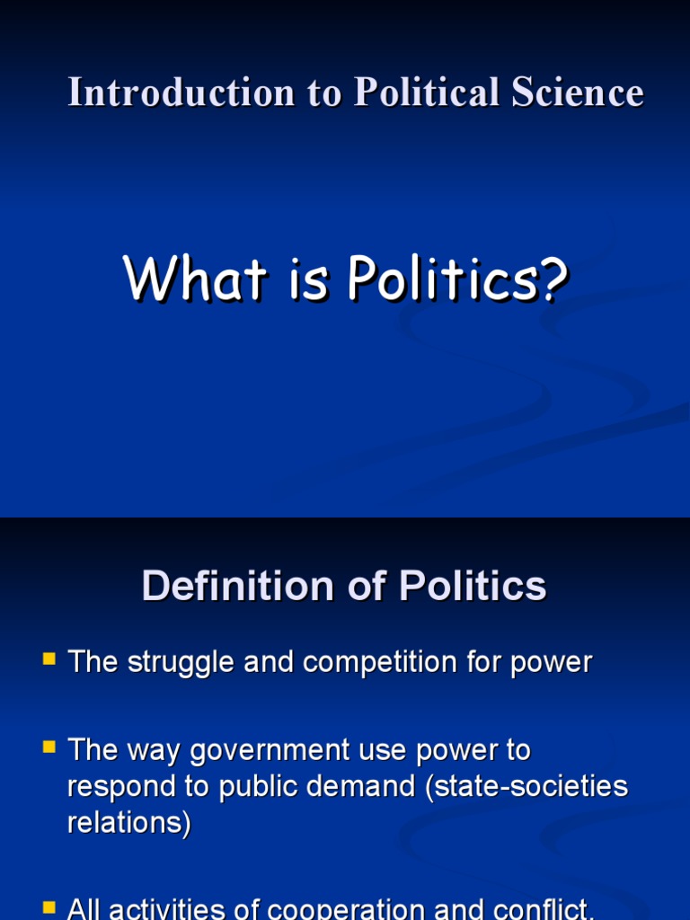 1 What Is Politics | PDF | Science | Political Science