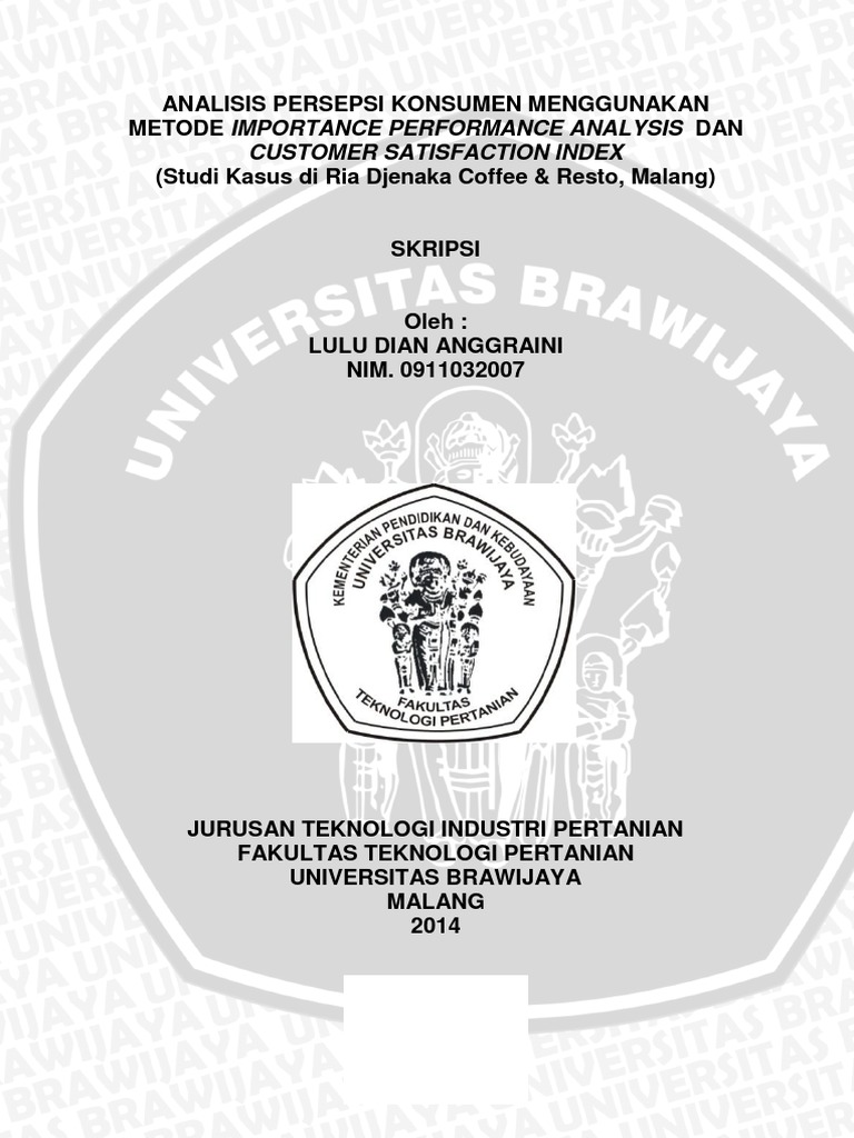 ANalisis Persepsi Konsumen Menggunakan Metode IPA Dan CSi Skripsi | PDF