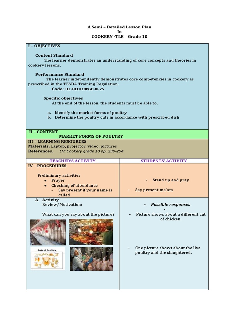 Cot 2021 Cleaning and Sanitizing | PDF | Lesson Plan | Poultry
