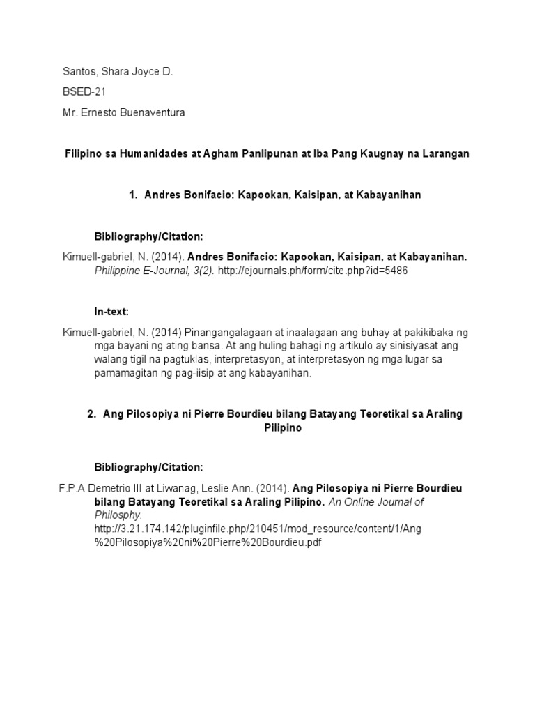 Pagbuo NG Bibliography - Assignment 1 | PDF