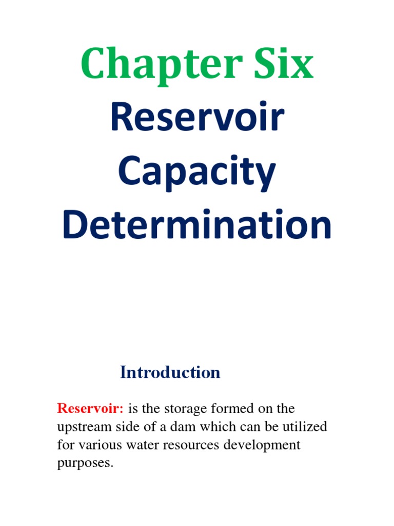 Reservoir Capacity Determination Methods | PDF | Discharge (Hydrology ...