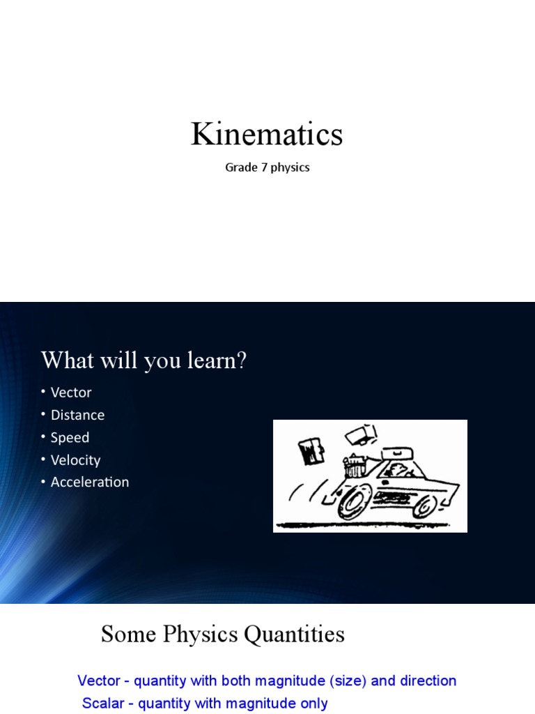 Kinematics: Grade 7 Physics | PDF | Euclidean Vector | Velocity