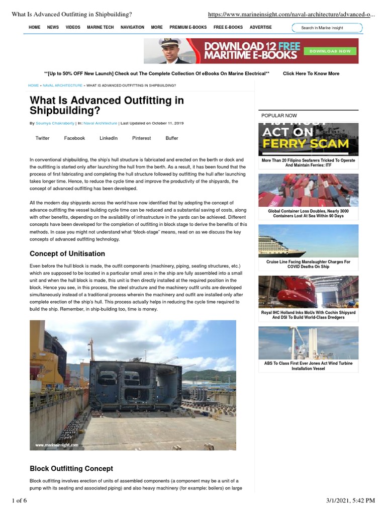 What Is Advanced Outfitting in Shipbuilding | PDF