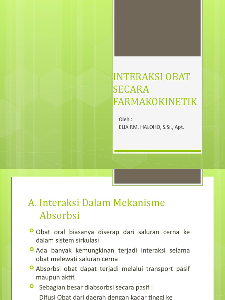 Interaksi Obat Secara Farmakokinetik 1 | PDF