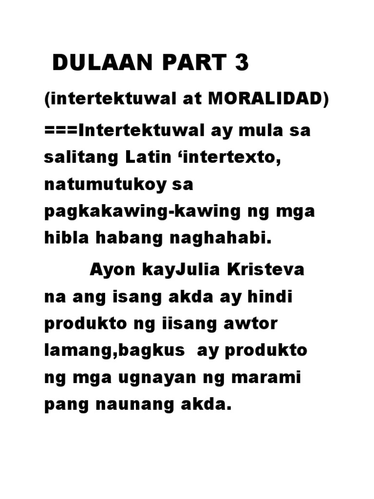 Dulaan Part 3 | PDF