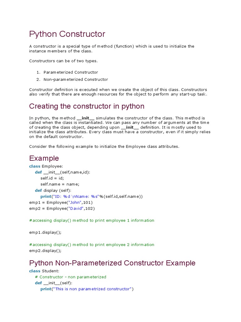 Python Tutorial-2 | PDF | Constructor (Object Oriented Programming) | Programming