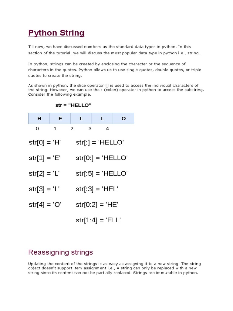 Python String Reassigning Strings Download Free Pdf String Computer Science Notation