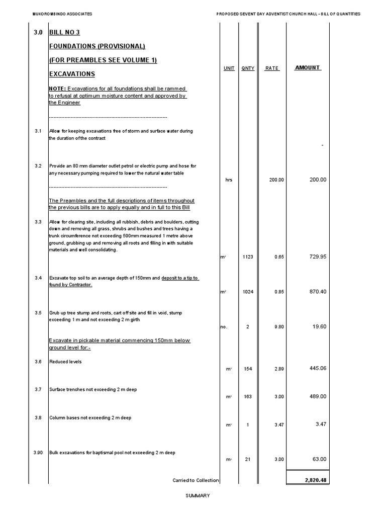Double Storey House BOQ Template | PDF | Tile | Brick