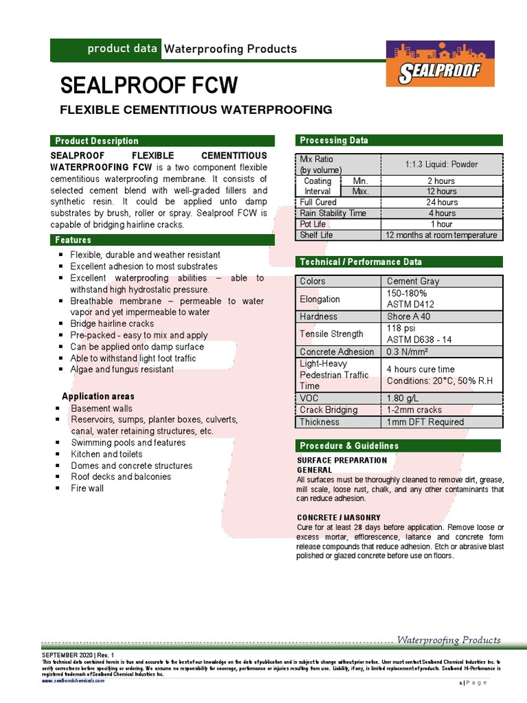 Sealproof PDF Tds | PDF | Concrete | Building Engineering