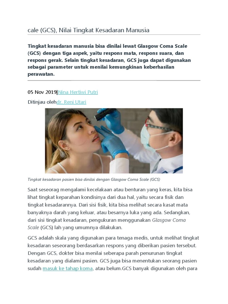 Materi GCS | PDF | Kesehatan Holistik | Sains & Matematika