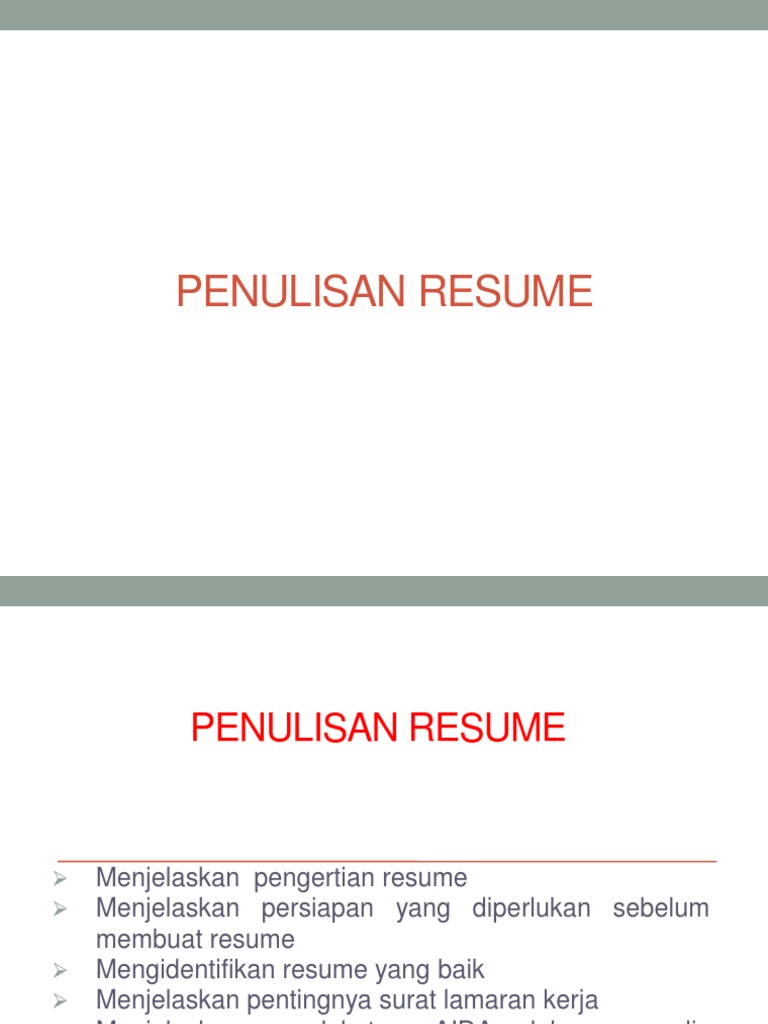 Penulisan Resume | PDF