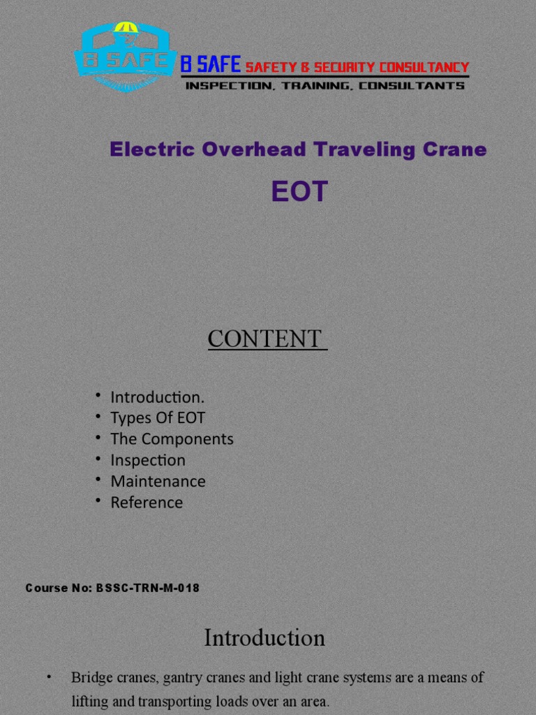 BSSC-TRN-M-019 EOT Overhead Crane Operator Training | PDF | Crane ...