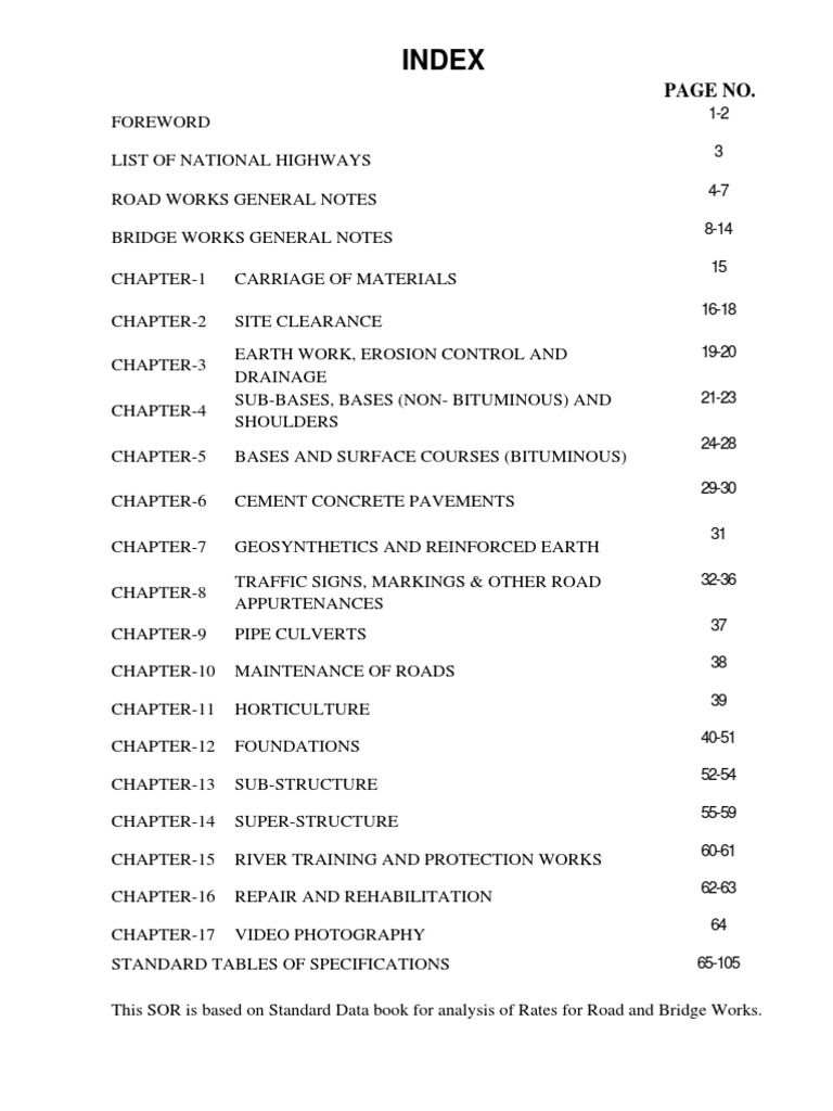 PWD SOR for Road & Bridge Works 2025 | PDF | Masonry | Concrete