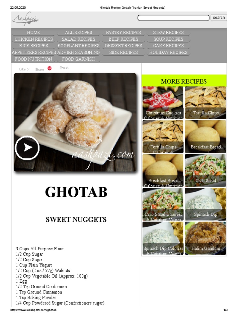 Ghotab Recipe Qottab (Iranian Sweet Nuggets) | PDF | Iranian Cuisine ...