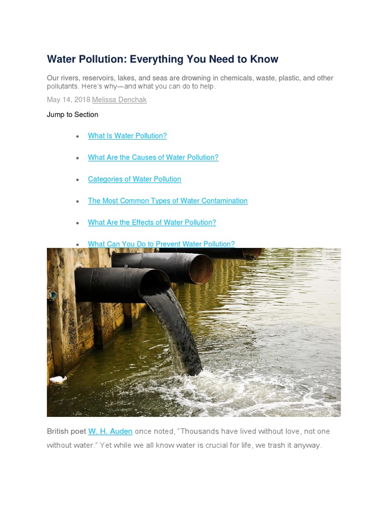 Water Pollution Pictures And Information