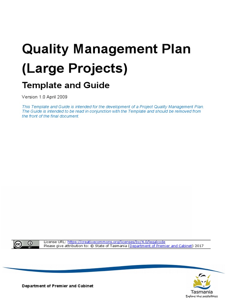 Quality Management Plan (Large Projects) : Template and Guide | PDF ...